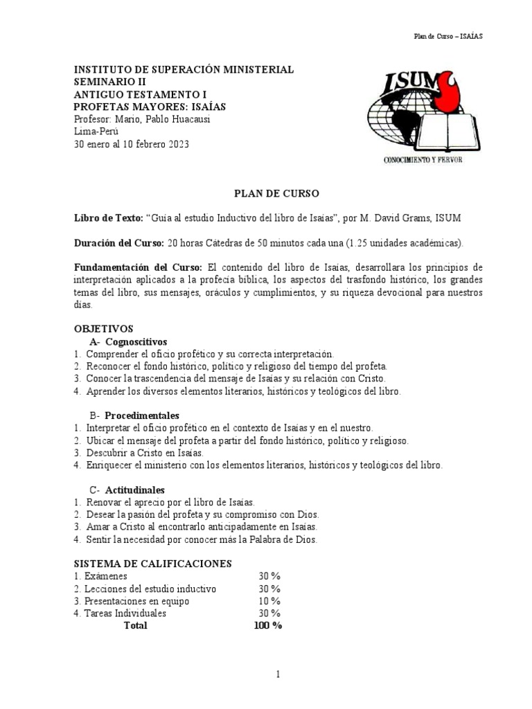 Estudio Inductivo del Libro de Isaías | PDF | Isaias | Viejo Testamento