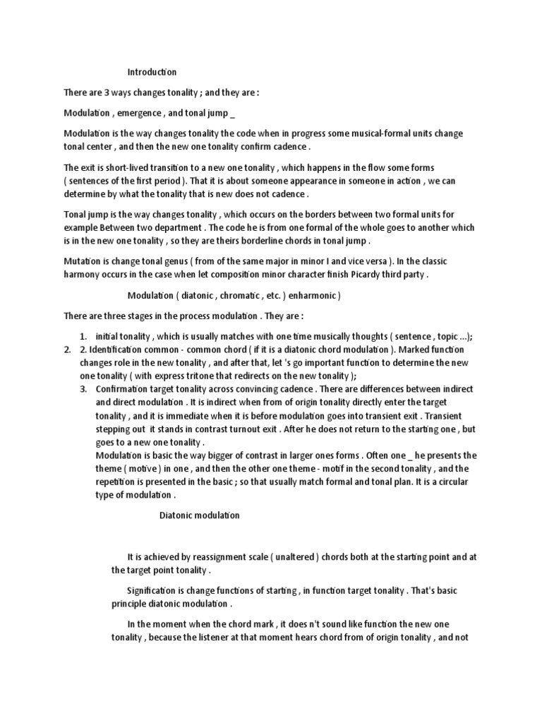 Sve Vrste Modulacija | PDF | Chord (Music) | Elements Of Music