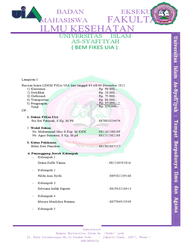 FORMULIR LDKM FIKes UIA 2022 | PDF