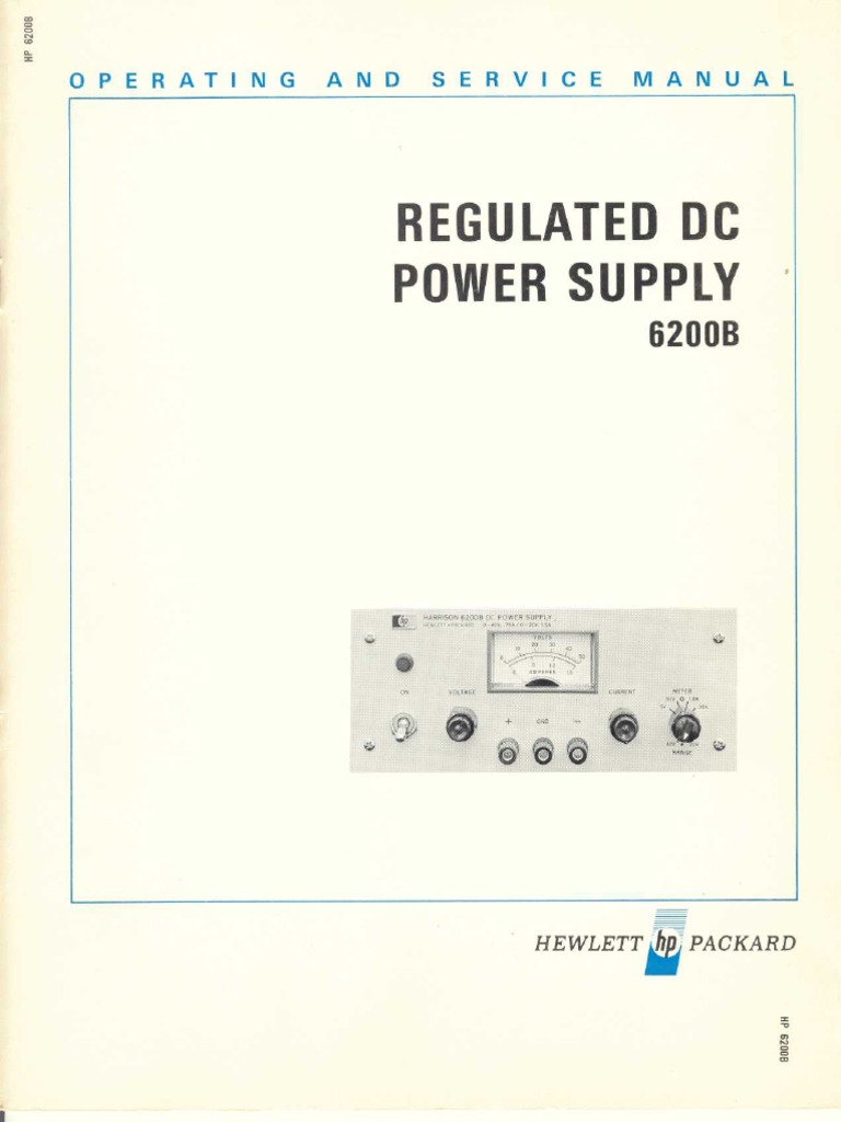 HP 6200B Power Supply Overview | PDF | Power Supply | Resistor