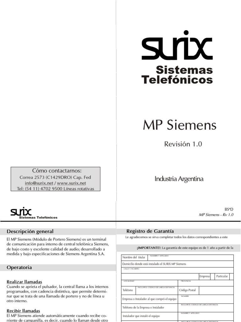 Manual MP Siemens | PDF | Teléfono | Industrias de servicio