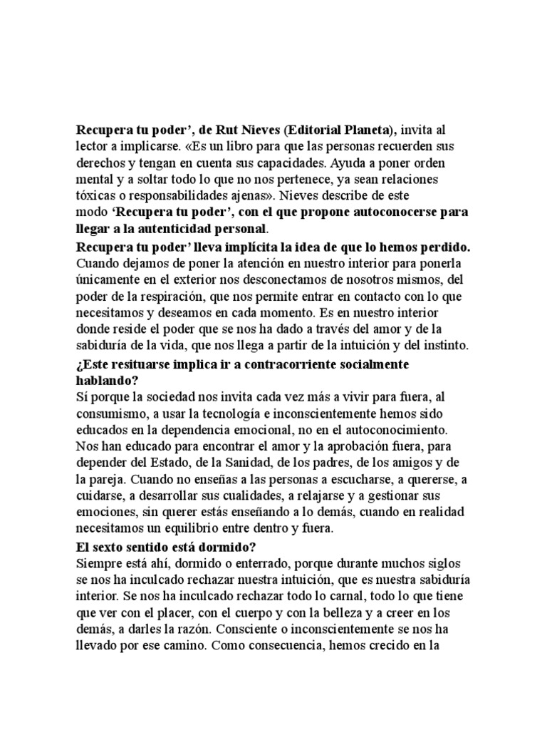 Recupera Tu Poder | PDF | Amor | Las emociones