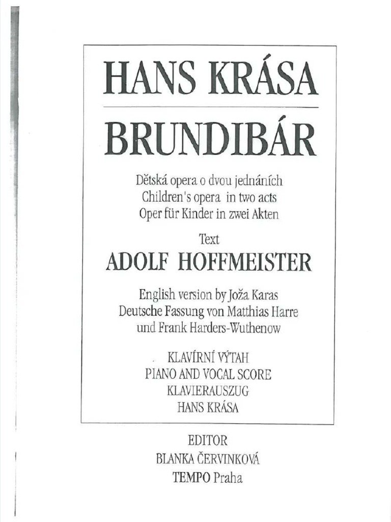 Opereta Infantil Brundibar | PDF