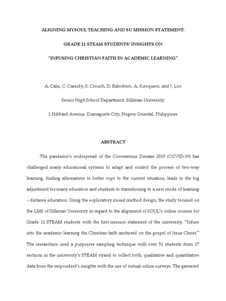 EAPP Abstract and Article Critique Sample | PDF | Sampling (Statistics ...