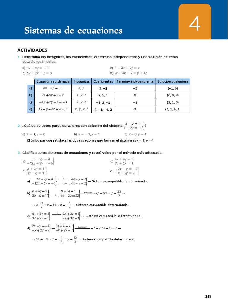 UD4 - Sistemas de Ecuaciones | PDF | Ecuaciones | Geometría