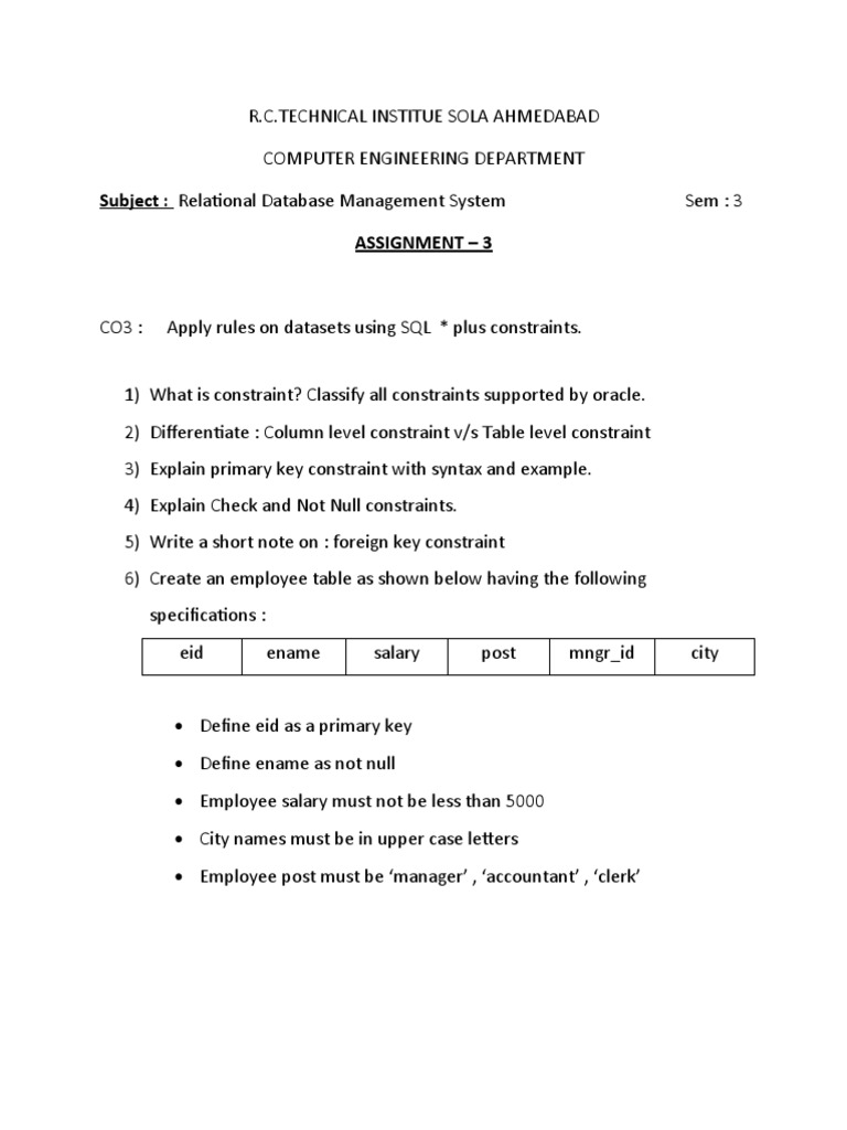 Rdbms Assignment3 Pdf 7580