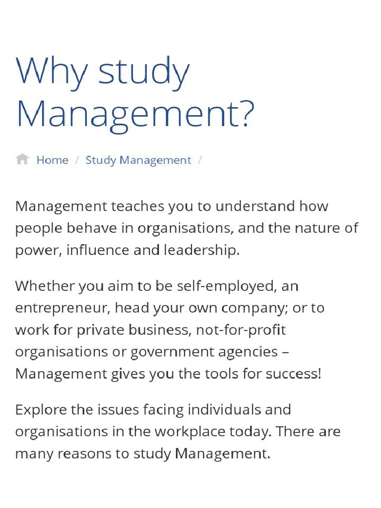 Text - Why Study Management | PDF