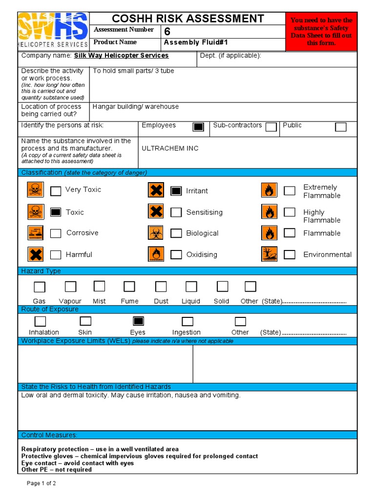 Assembly Fluid #1 | PDF | Toxicity | Chemistry