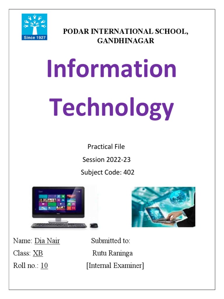 Dia Nair It Practical File Pdf Relational Database Worksheet