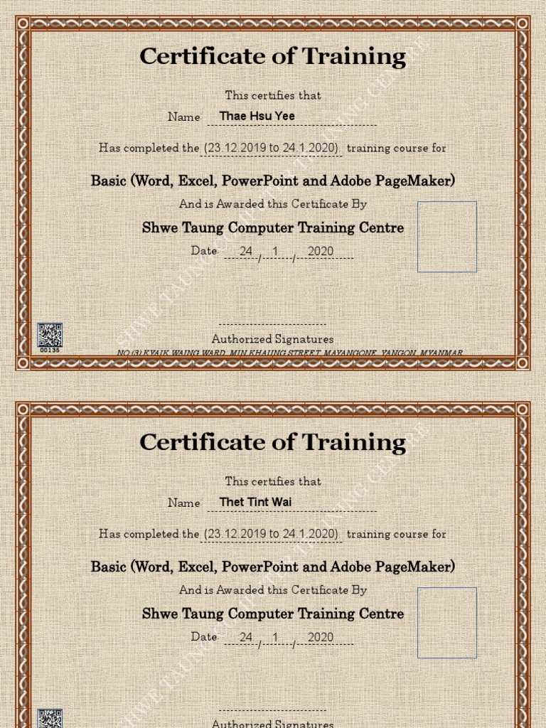 This Certifies All | PDF | Myanmar