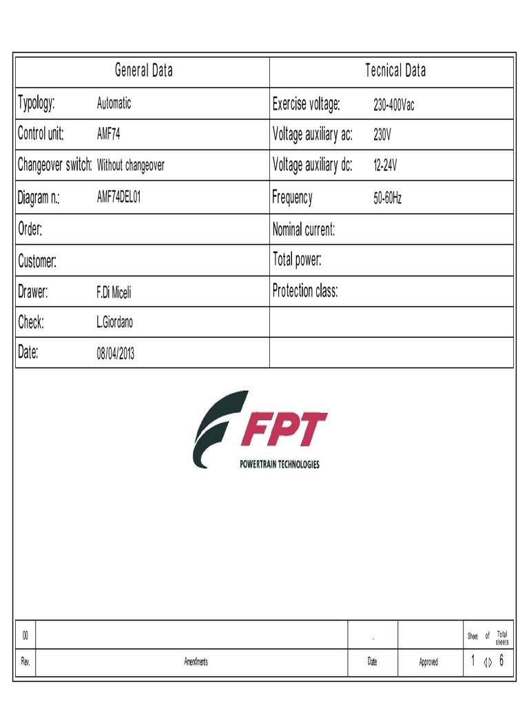 Cuadro Control FPT Amf74 Diagram | PDF
