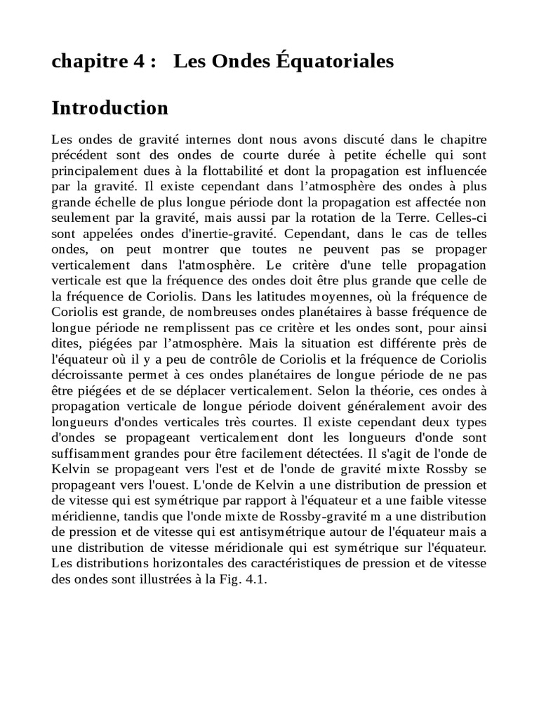Chap4 Cours Ondes Equatorial | PDF | Pression | Sciences de la terre