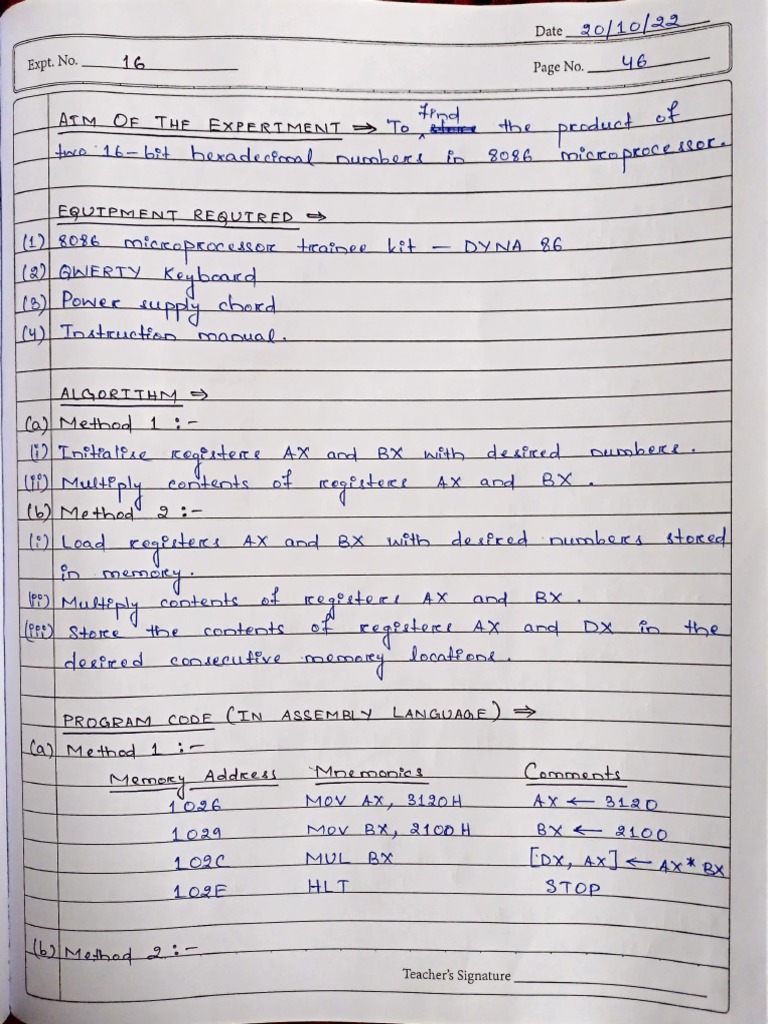 8086 Multiplication Pdf