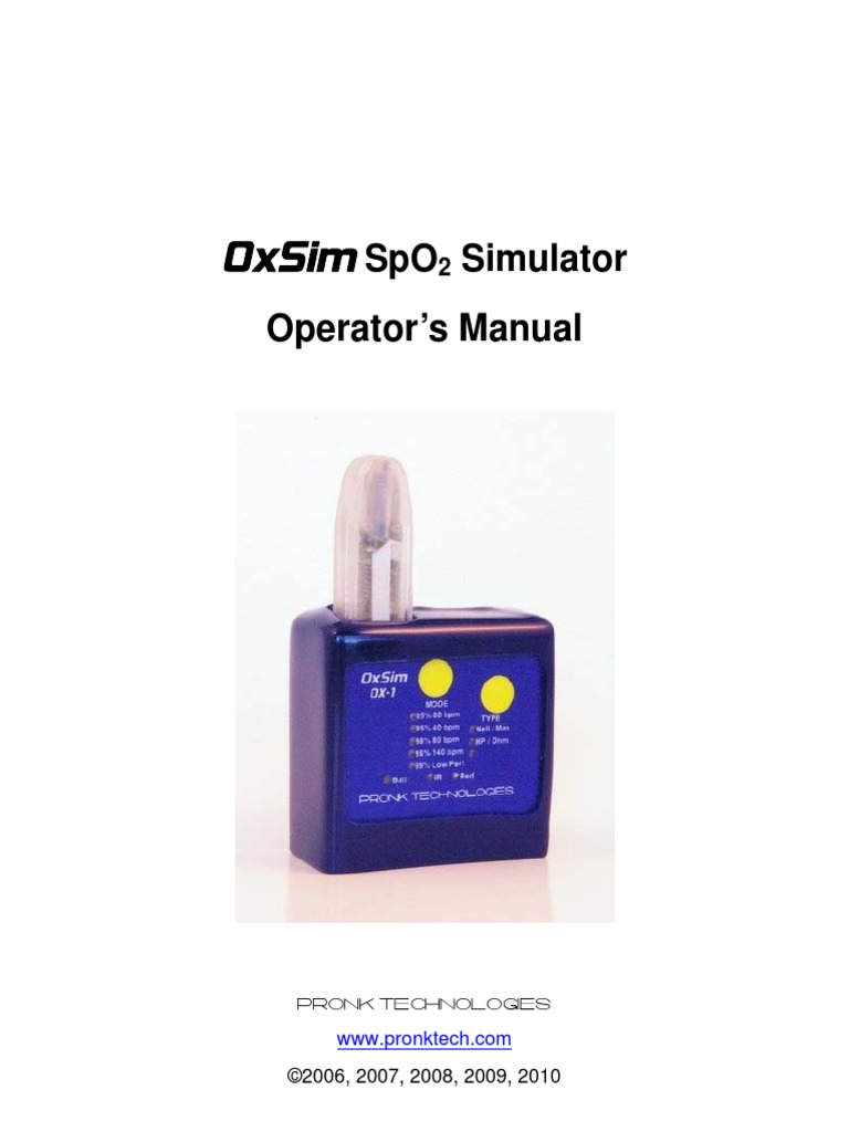 OxSim Op Manual | PDF | Light Emitting Diode | Electrical Engineering