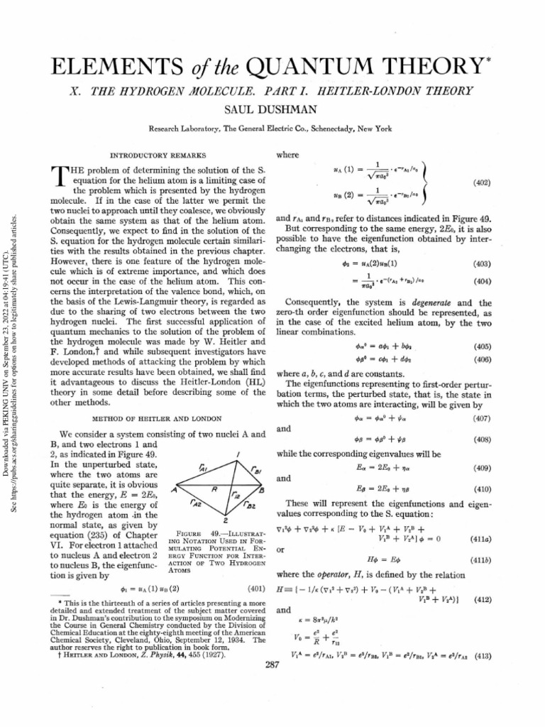 Heitler London | PDF | Atoms | Electron