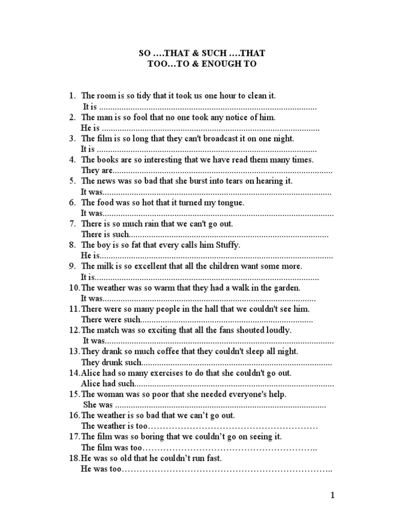 So Such Too Enough | PDF