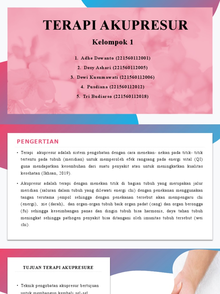 Kelompok 1 - Terapi Akupresur | PDF