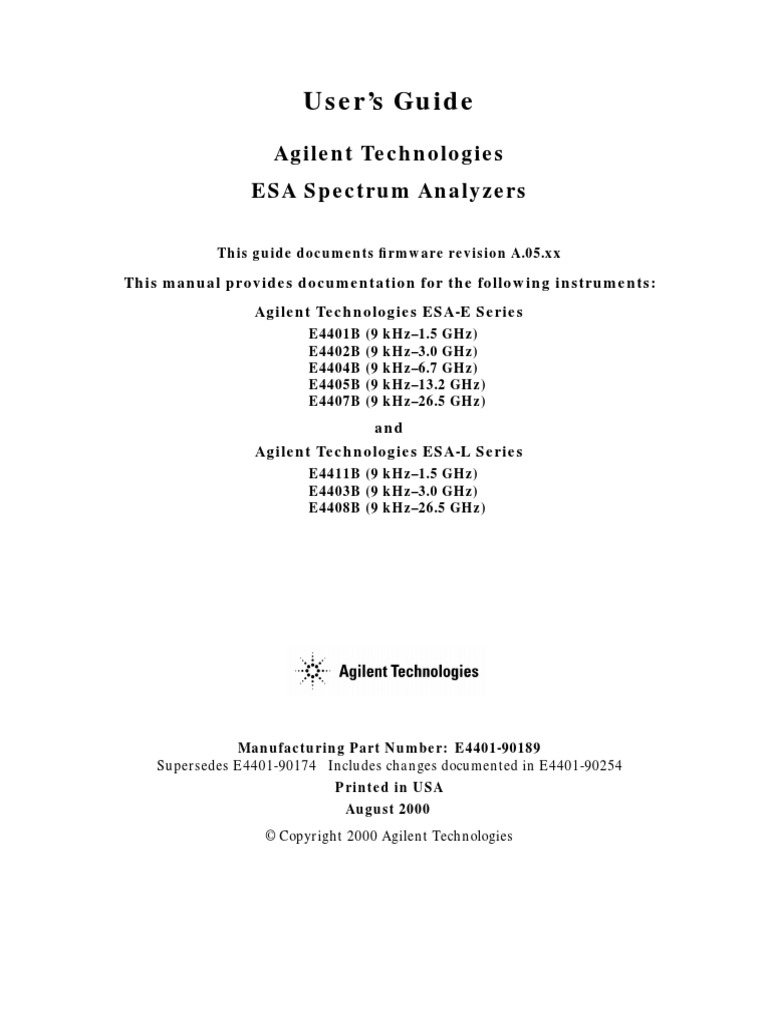 Agilent E4403 Manual | PDF | Ac Power Plugs And Sockets | Fuse (Electrical)