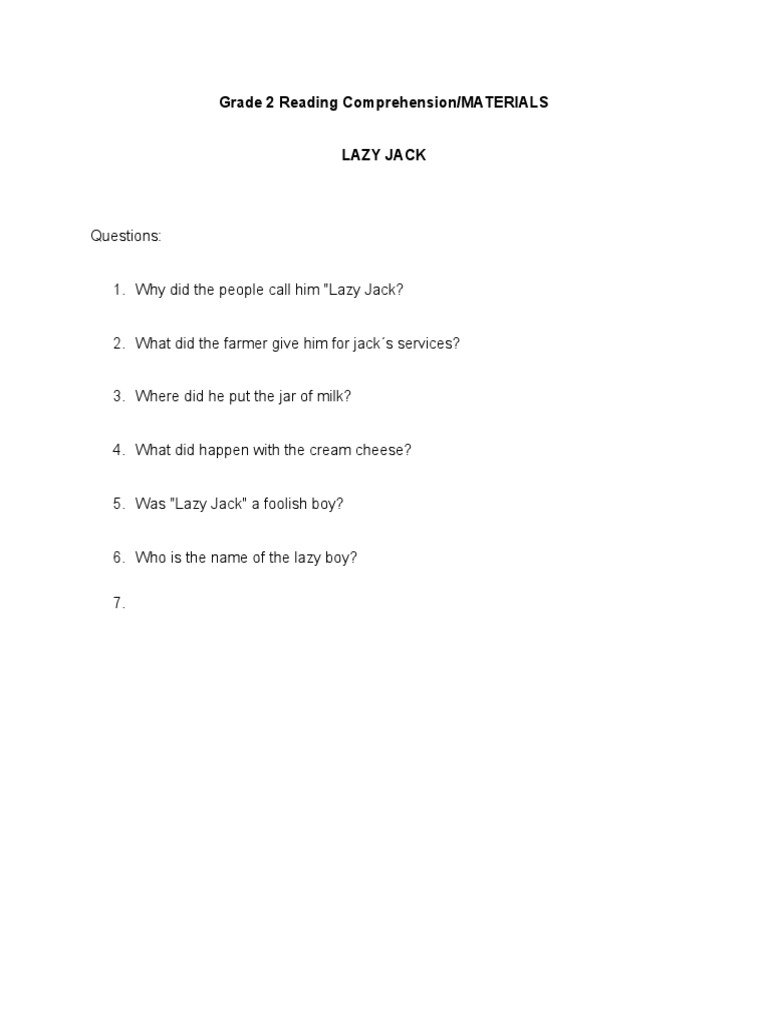 Grade 2 Reading Comprehension | PDF