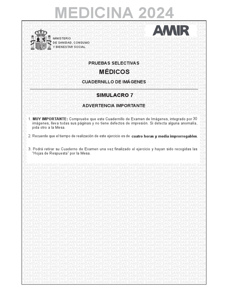 SIMULACRO 7 MIR 2024 Imagenes | PDF