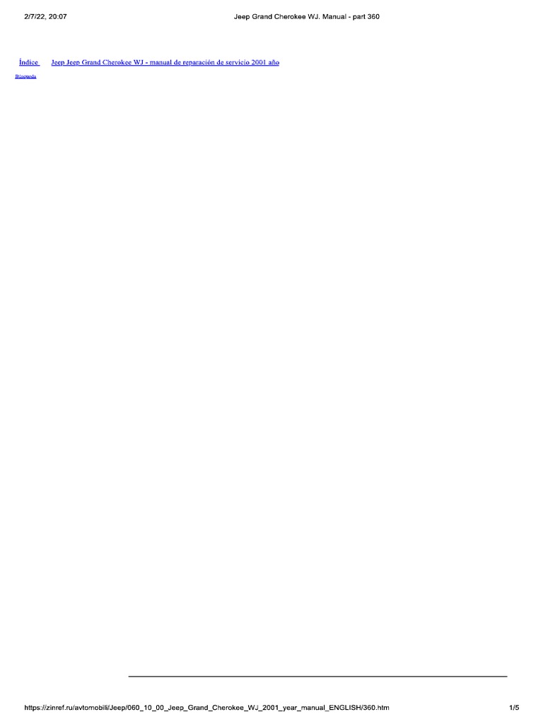 Jeep Grand Cherokee WJ. Manual - Parte 360 | PDF