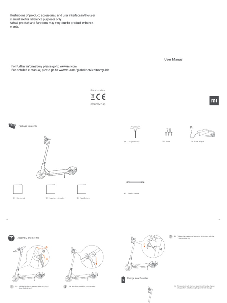Mi Electric Scooter Essential User Manual 1 | PDF | Transport | Motor ...