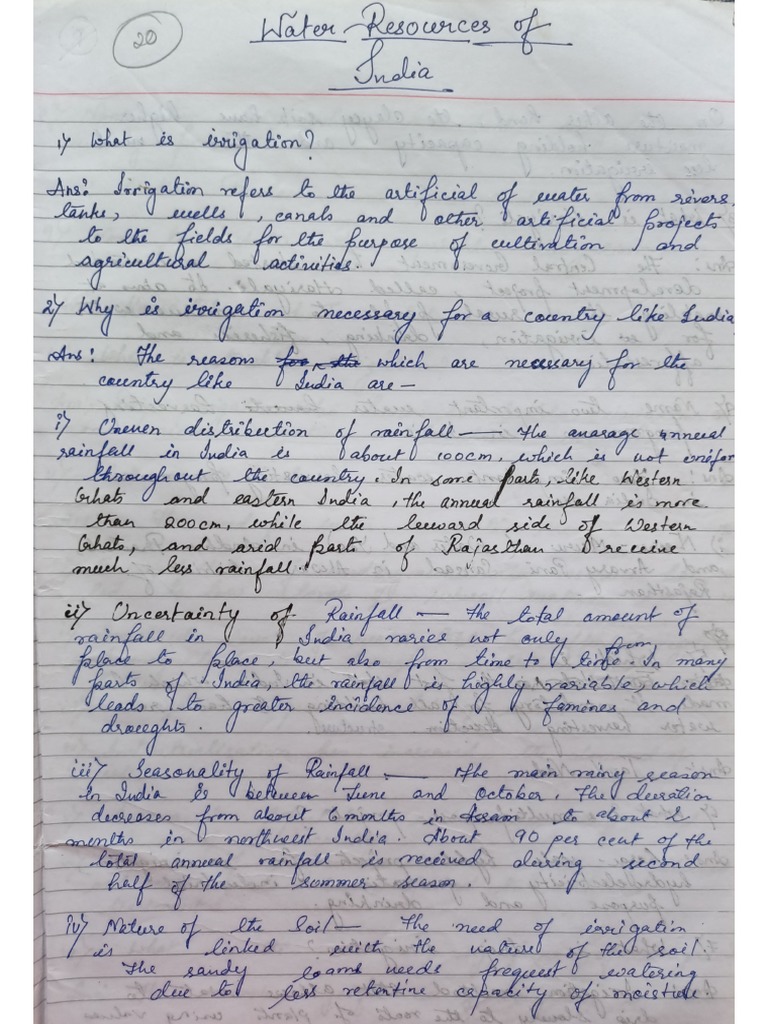 Water Resources Class 10 | PDF