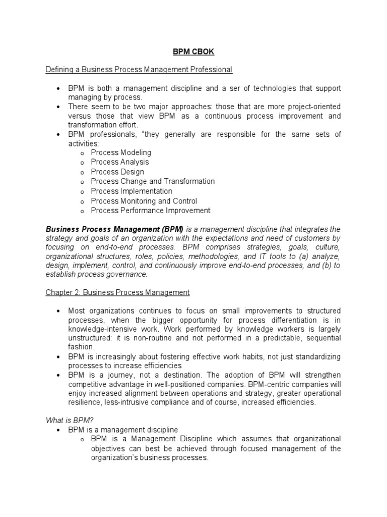 BPM Cbok | PDF | Business Process Management | Business Process