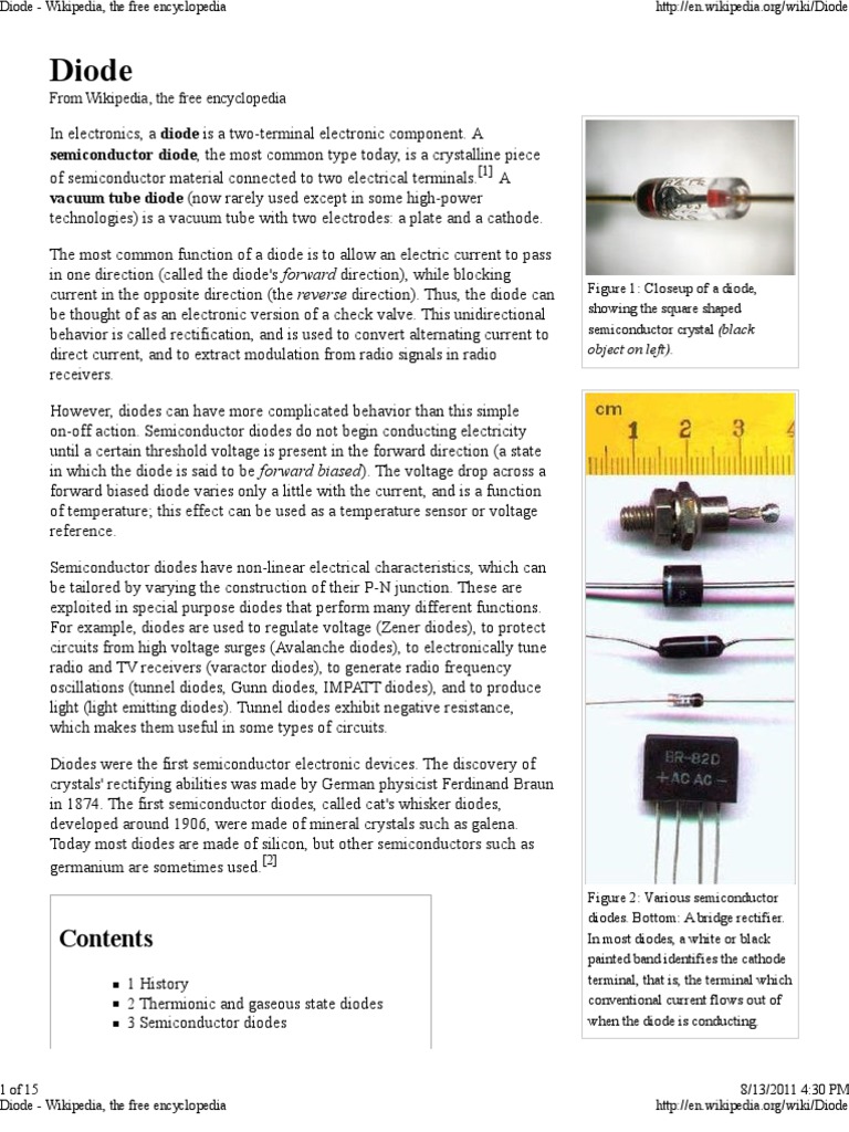 Diode - Wikipedia, The Free Encyclopedia | PDF | Diode | P–N Junction