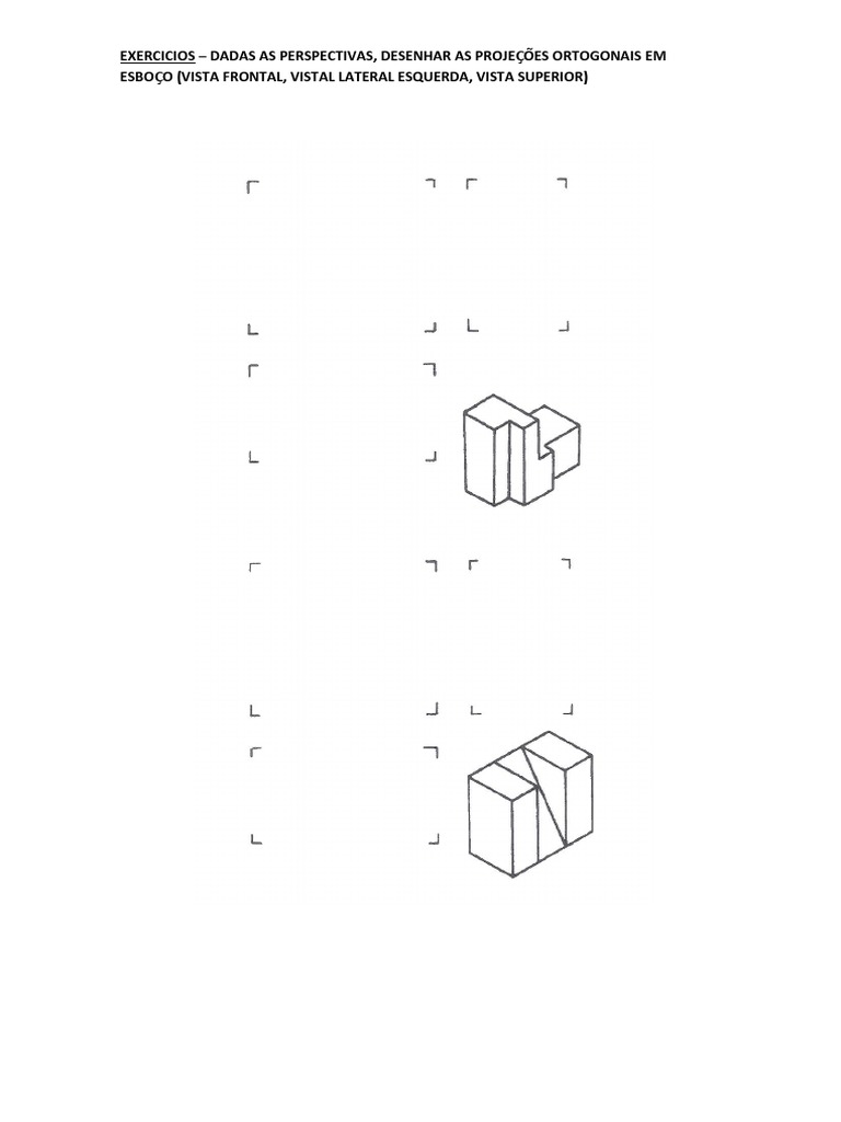 Orthogonal Projection Drawings: Front, Left Side and Top Views from ...