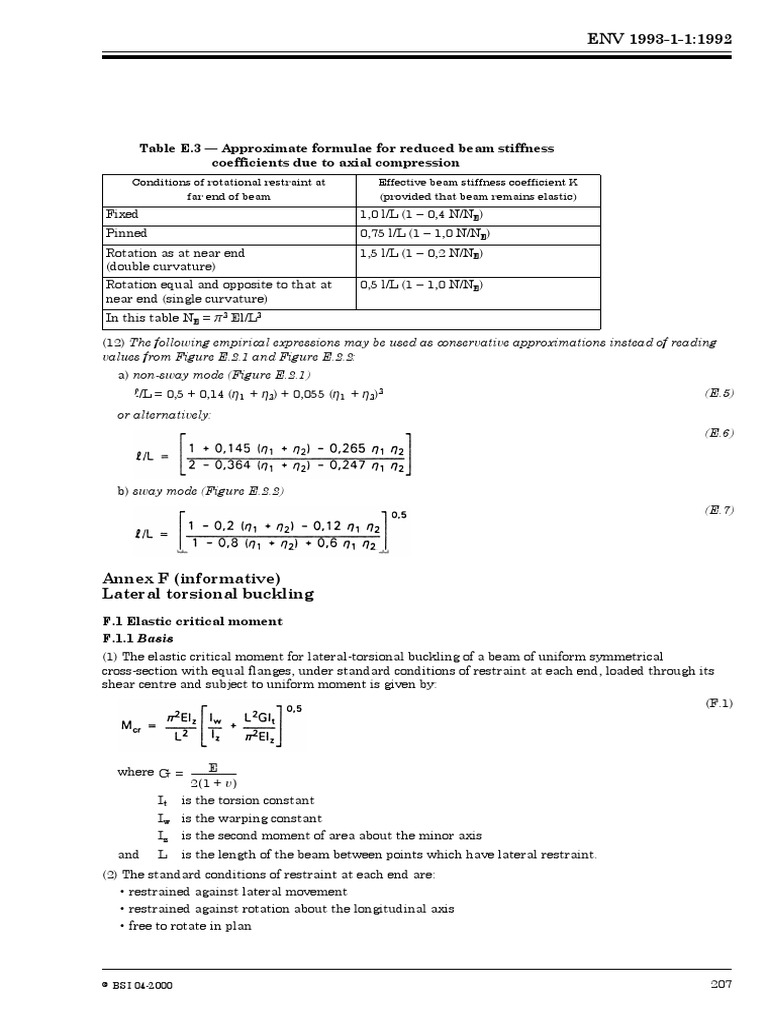 Eurocode 3 Part 1,1 - DDENV 1993-1-1-1992-Strony-231-239 | PDF | Beam ...