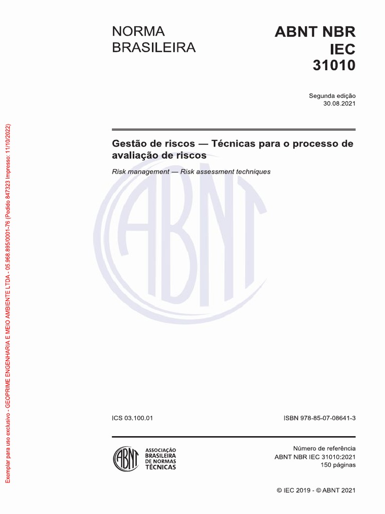 Abnt NBR Iec 31010 2021 | PDF