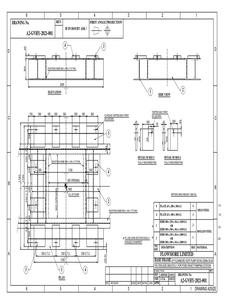 A2-GVHY-2021-001 BASE FRAME FOR FLOWMORE VT PUMP FOR PCMC RAVET-Model ...