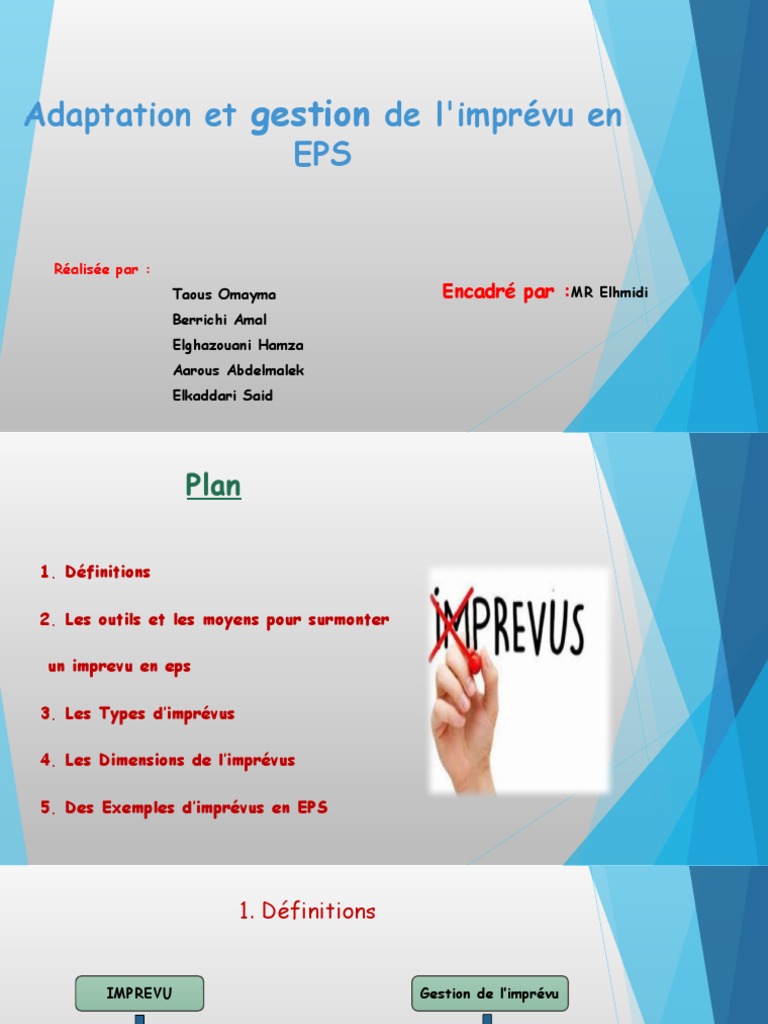 Adaptation Et Gestion D'imprévu en EPS | PDF | Cognition