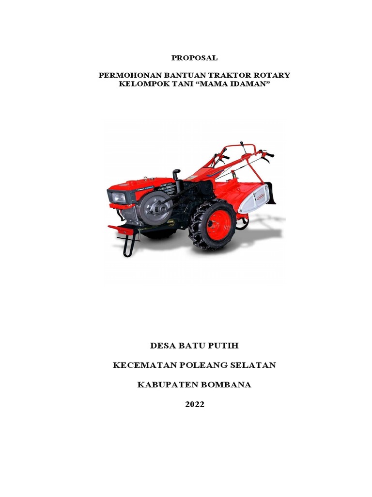 Proposal Bantuan Traktor Rotary Tani | PDF | Teknologi & Rekayasa