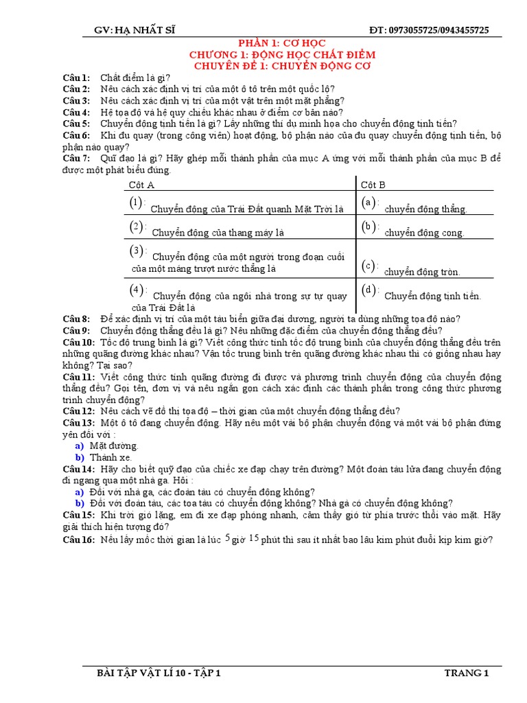 Sach Bai Tap Vat Li 10 - Tap 1. | PDF