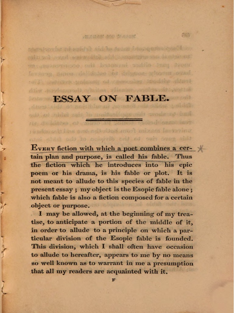 LESSING - Essay On Fables | PDF | Allegory | Truth