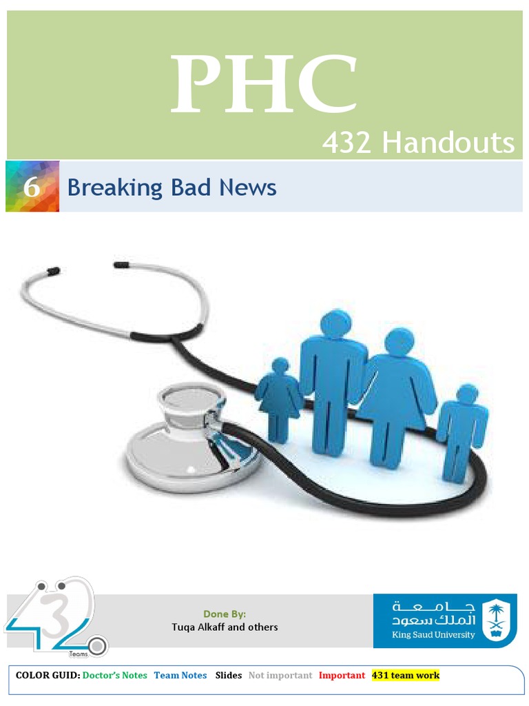 Breaking Bad News Handout | PDF | Anger | Psychology