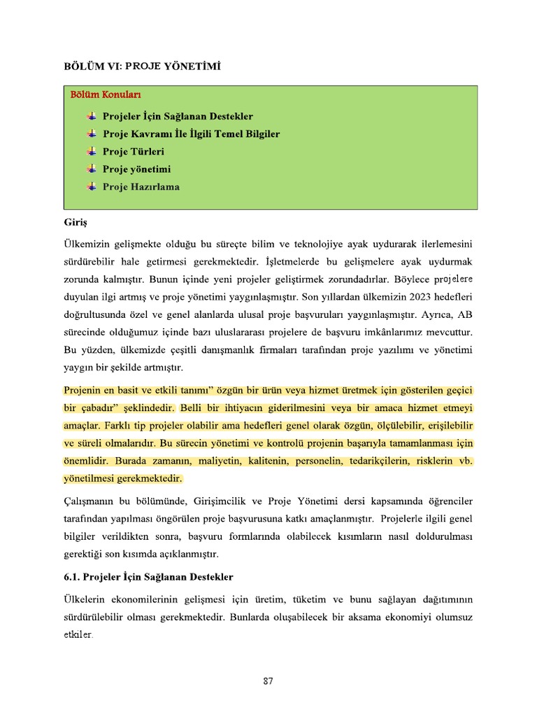 Proje Yönetimi | PDF