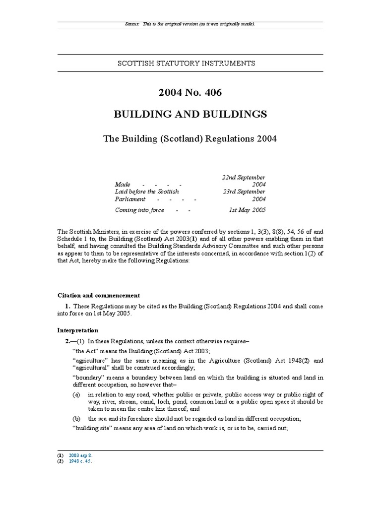 The Building (Scotland) Regulations 2004 | PDF | Sewage Treatment ...