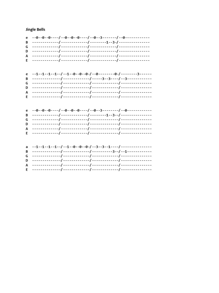 Guitar Tabs for Jingle Bells | PDF