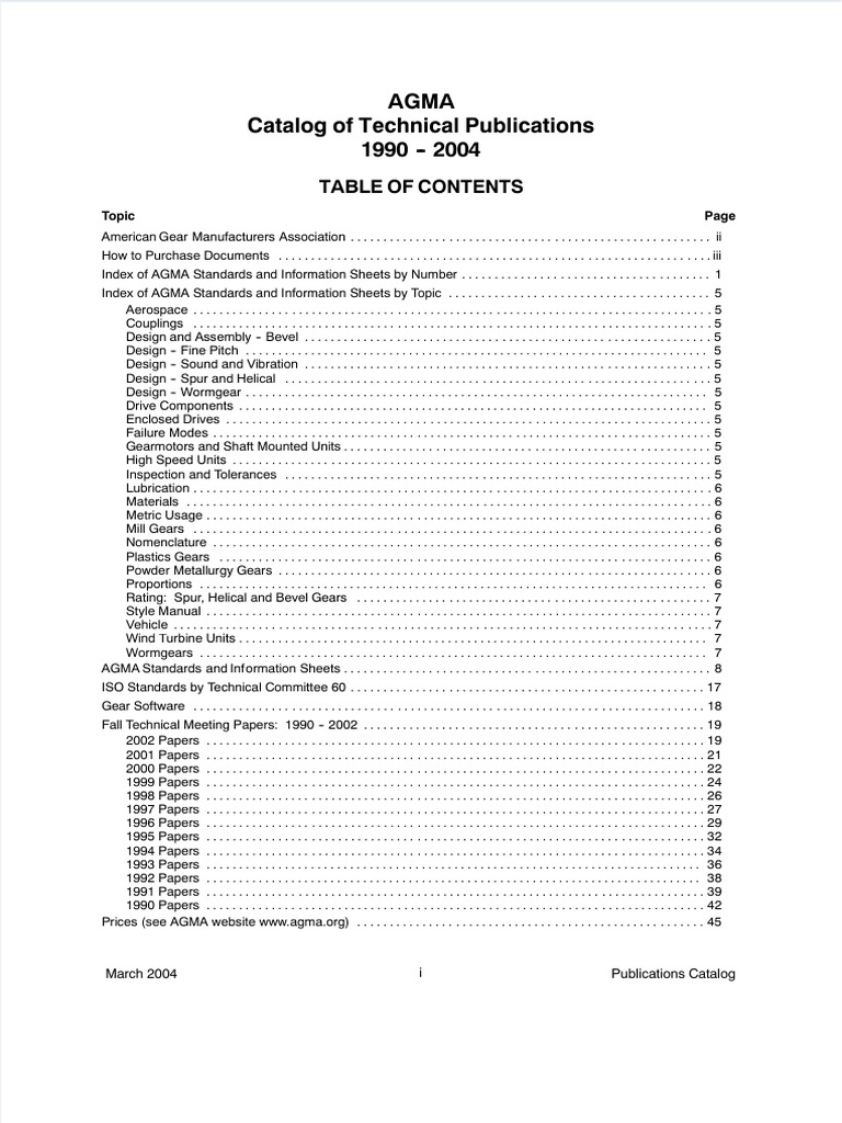 Catalogo Agma | PDF | Gear | Accuracy And Precision