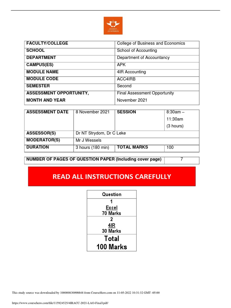 4ir Accounting Ao1 Paper | PDF | Microsoft Excel | Software