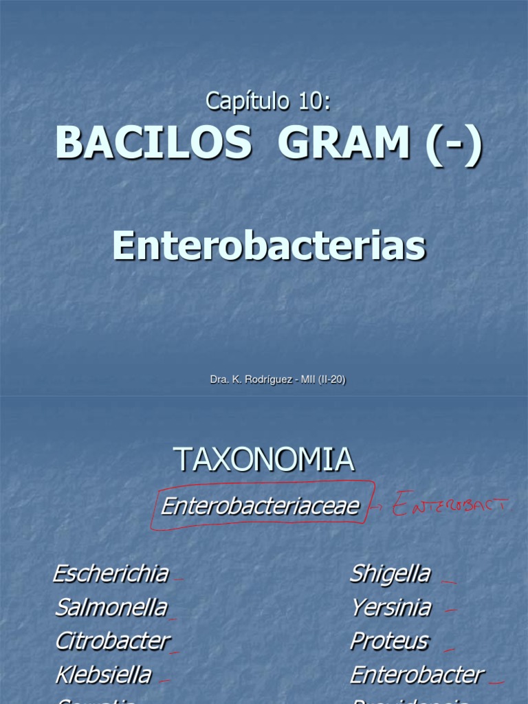 Enterobacterias Gram (-): Características y Patologías | PDF ...