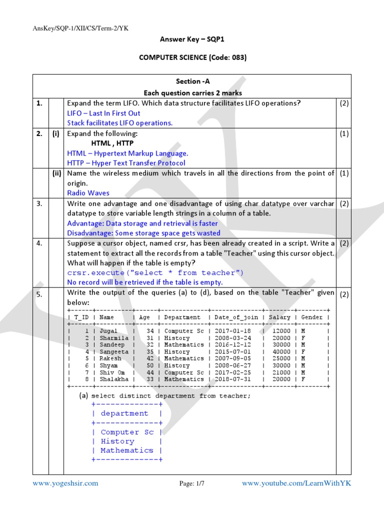 Anskey Sqp1 Cs Xii t2 2022 Yk | PDF | Telecommunications | Software Engineering
