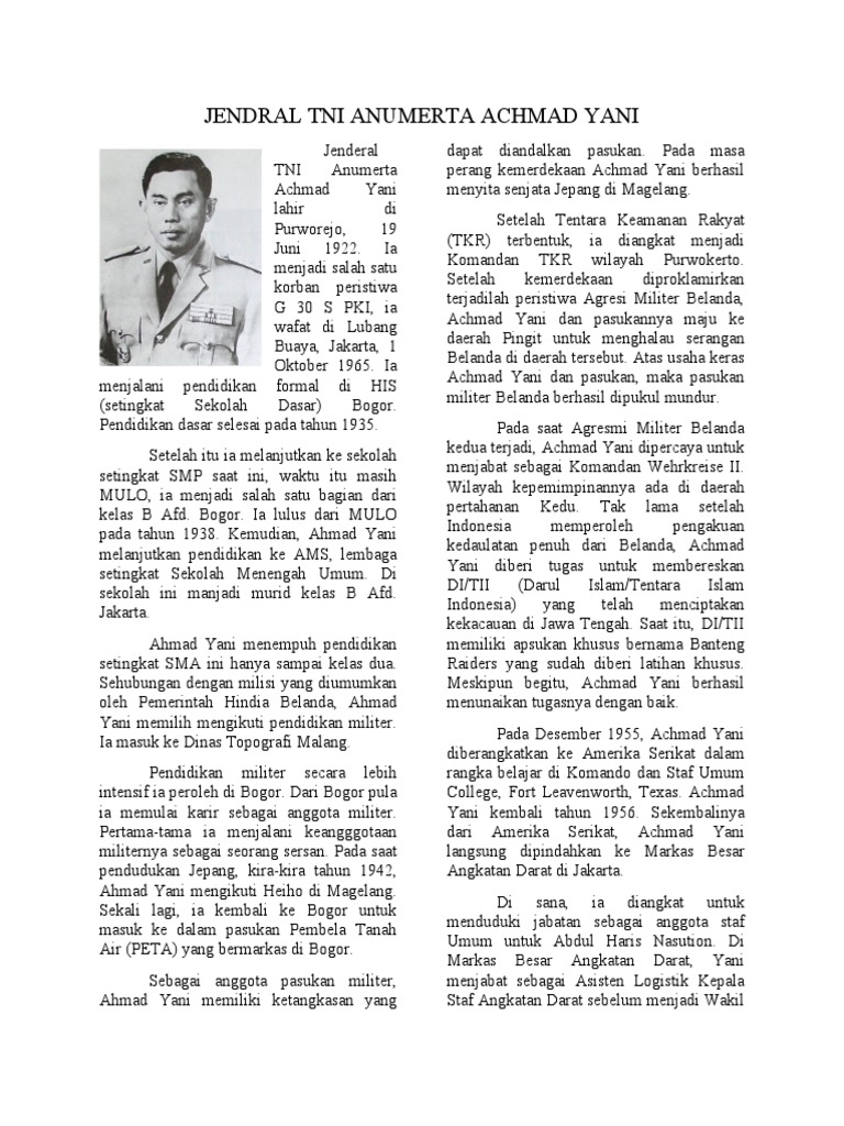 Jendral Ahmad Yani | PDF