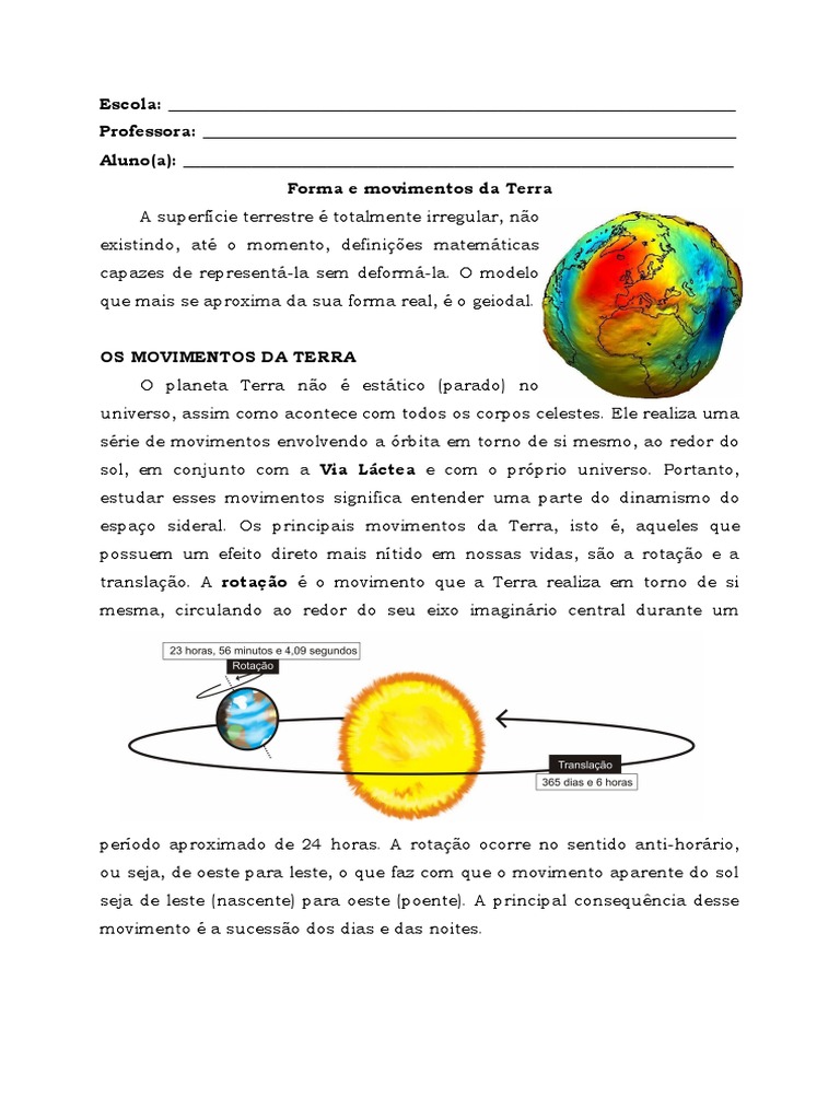 Forma e Estutura Da Terra | PDF | Terra | Crosta (Geologia)