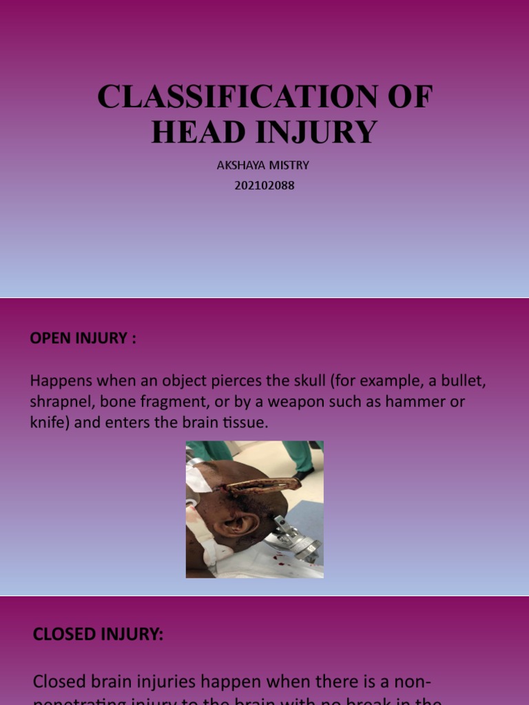 Classification of Head Injury | PDF