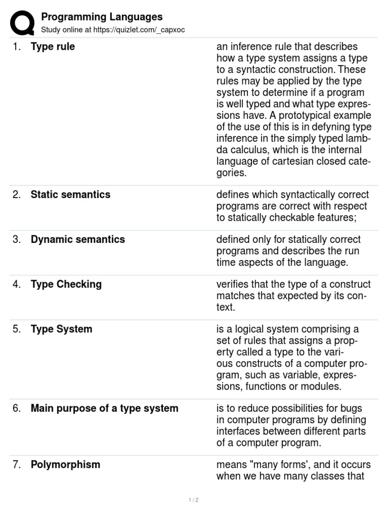 Programming Languages Reviewer Pdf Method Computer Programming Class Computer Programming