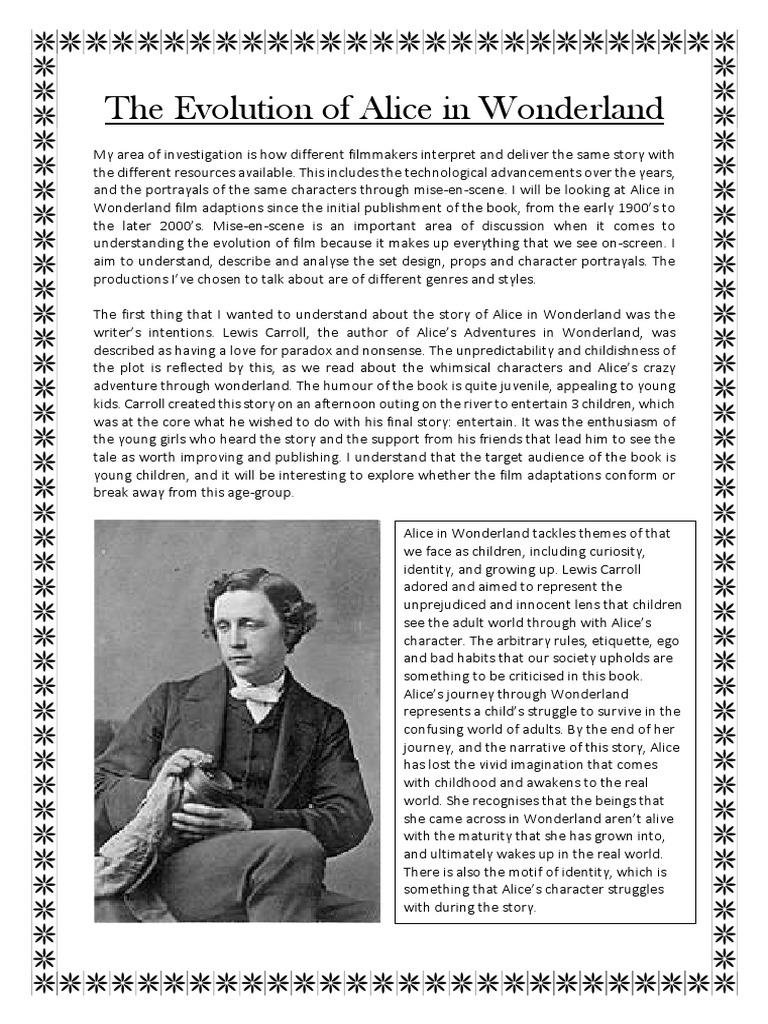 The Evolution Of Alice In Wonderland 2 Pdf Alice Alices Adventures In Wonderland Alice